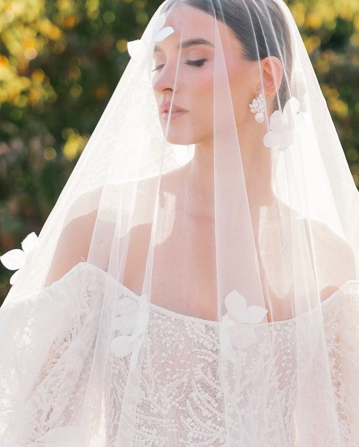 3D Floral Cathedral Veil Wedding Veil Bridal Veil | EDEN LUXE Bridal