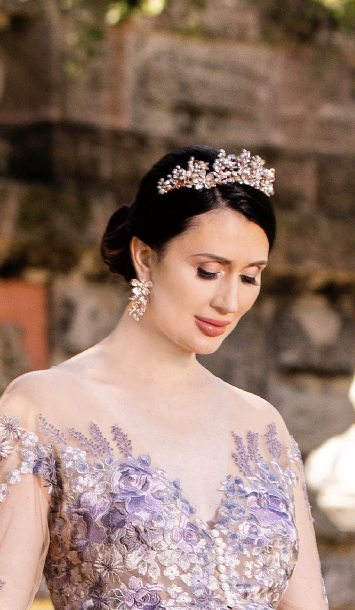 Citrine Blue Topaz and Amethyst Gemstone Bridal Tiara GENEVIEVE Tiara ...