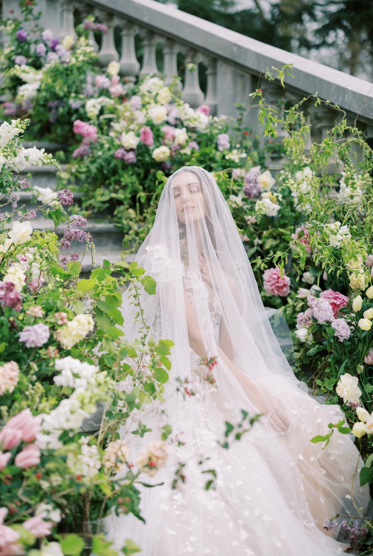 Pink wedding veil store