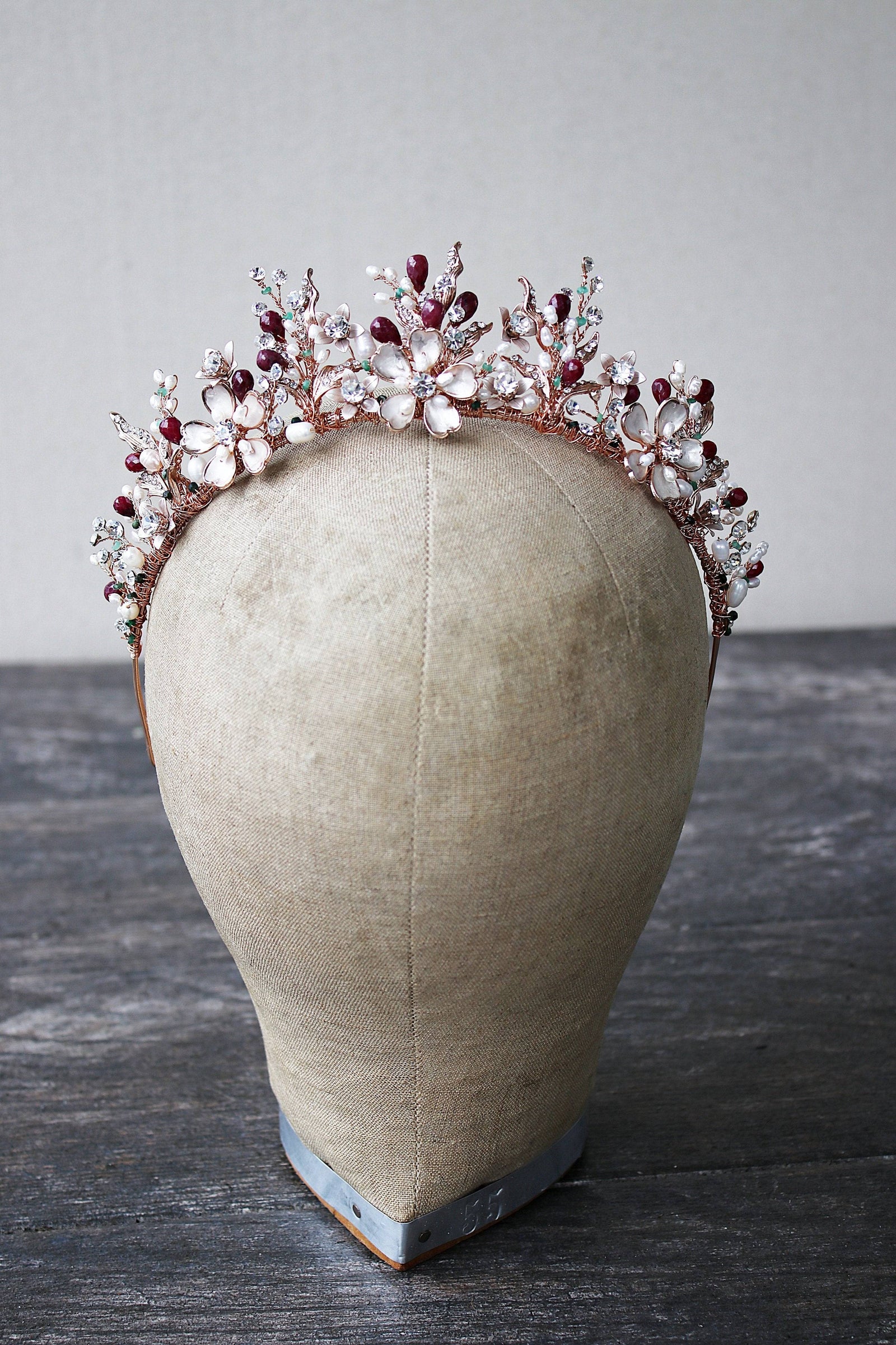 Ruby and Emerald Floral Headpiece Bridal Tiara GENEVIEVE Tiara | EDEN ...